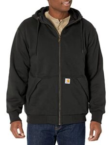 carhartt mens rain defender loose fit midweight thermal-lined full-zip sweatshirt, black, xx-large us