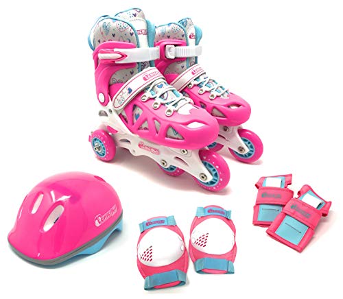 CHICAGO Skates Girls Inline Training Skate Combo Set - Pink/Purple - Small Sizes 10-13