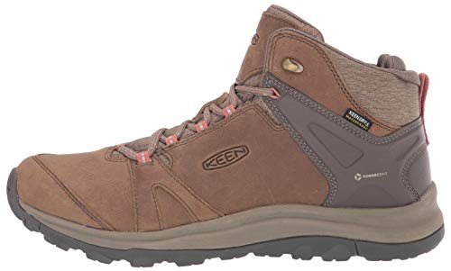 KEEN Women's Terradora 2 Mid Height Leather Waterproof Hiking Boots, Brindle/Redwood, 8