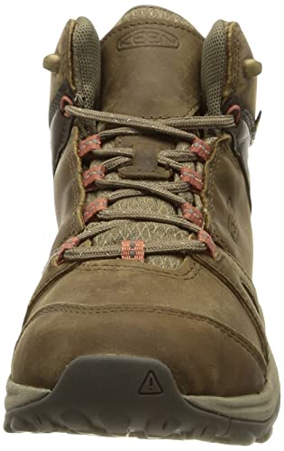 KEEN Women's Terradora 2 Mid Height Leather Waterproof Hiking Boots, Brindle/Redwood, 8