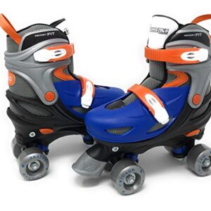 CHICAGO Skates Boys Adjustable Junior Quad Skates - Blue/Black/Orange - Small Sizes J10-J13