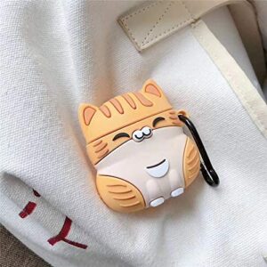 UR Sunshine Case Compatible with AirPods 1/2, Super Cute Sitting Lucky Cat Kitty Cover Case, Soft TPU Silicone Gel Earphone Case Compatible with AirPods 1/2 -Yellow