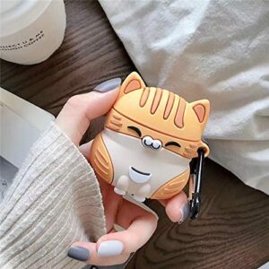 UR Sunshine Case Compatible with AirPods 1/2, Super Cute Sitting Lucky Cat Kitty Cover Case, Soft TPU Silicone Gel Earphone Case Compatible with AirPods 1/2 -Yellow