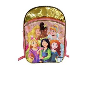 Disney Princess Backpack for Girls Kids Toddlers ~ Deluxe 16" Princess School Bag Bundle Featuing Ariel, Cinderella, Rapunzel, and More (Disney Princess School Supplies)