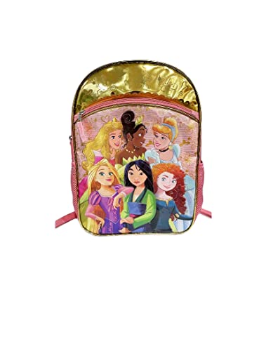 Disney Princess Backpack for Girls Kids Toddlers ~ Deluxe 16" Princess School Bag Bundle Featuing Ariel, Cinderella, Rapunzel, and More (Disney Princess School Supplies)