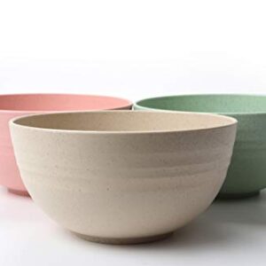 Flux Kitchenware Unbreakable Cereal Bowls - Wheat Straw Fiber - Lightweight Bowl - Dishwasher Microwave Safe - BPA Free - Ideal for Cereal Salad Soup Noodle Rice Fruit Dessert (4 Pieces)