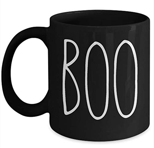 Boo Black Coffee Mug, Skinny Font, Boo Mug, Minimalist, Boo Cup, Halloween Mugs, One Word Mugs, Halloween Party, Halloween Decor.