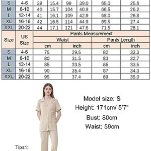 Joyaria Bamboo Pajamas for Women Cooling Capri Pj Sets Short Sleeve(Dusty Pink,Large)