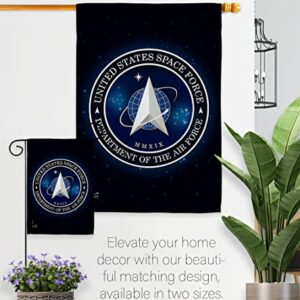 Breeze Decor Space Garden Flag Armed Forces USSF United State Air American Military Delta Official House Decoration Banner Small Yard Gift Double-Sided, 13"x 18.5", Made in USA