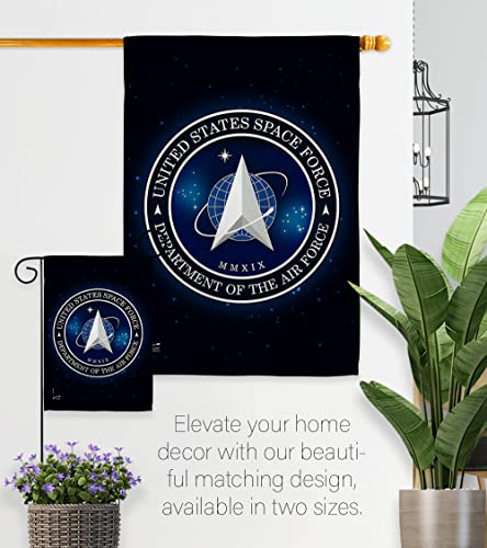 Breeze Decor Space Garden Flag Armed Forces USSF United State Air American Military Delta Official House Decoration Banner Small Yard Gift Double-Sided, 13"x 18.5", Made in USA