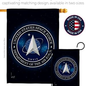 Breeze Decor Space Garden Flag Armed Forces USSF United State Air American Military Delta Official House Decoration Banner Small Yard Gift Double-Sided, 13"x 18.5", Made in USA