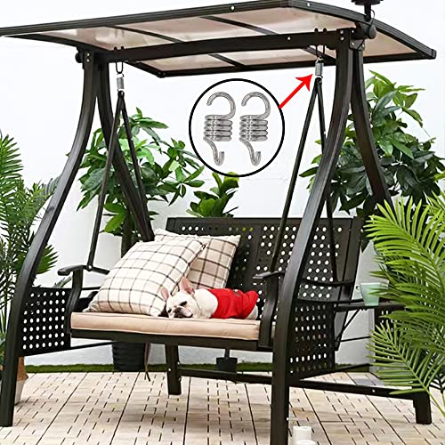 Porch Swing Springs Hammock-Chair Spring - 1500Lbs Heavy Duty Suspension Hangers Ceiling Mount Porch Swings (2pcs 750Lbs Compact Version)