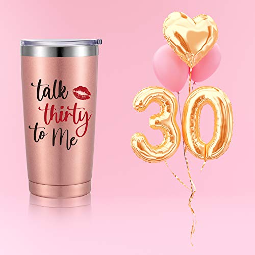 Funny 1993 30th Birthday Gift Talking Thirty to Me Travel Tumbler for Women, Dirty 30 Presents for Her, Daughter, Auntie, Wife, Girlfriend, 20 oz Mug Tumbler with Lid Straw Brush and Gift Box