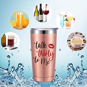 Funny 1993 30th Birthday Gift Talking Thirty to Me Travel Tumbler for Women, Dirty 30 Presents for Her, Daughter, Auntie, Wife, Girlfriend, 20 oz Mug Tumbler with Lid Straw Brush and Gift Box