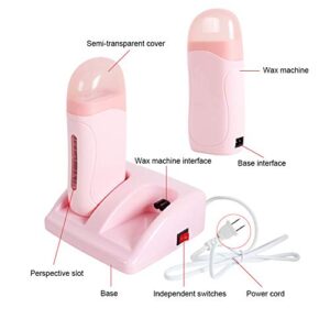 Portable Wax Warmer, Professional Double Depilatory Wax Warmer, 40W Hair Removal Machine, Electric Depilatory Roll On Wax Heater Home Waxing Machine for Travel and Home Waxing & SPA(US)