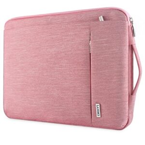 landici 360° protective laptop sleeve 13-14 inch, computer bag carrying case for macbook air 13 m1/2022 m2, macbook pro 13/14 2021, chromebook 14, women, slim, shockproof, waterproof, pink