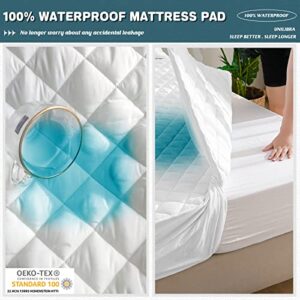 UNILIBRA Cal King Mattress Cover Waterproof, Deep Pocket Mattress Pad Protector Fits to 6''-21'', Breathable Hollow Cotton Filling Quilted Mattress Protector for California King Size