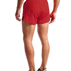 Pudolla Men’s Running Shorts 3 Inch Quick Dry Gym Athletic Workout Shorts for Men with Zipper Pockets(Dark Red X-Large)