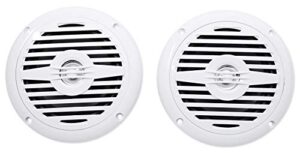 kicker kmc2 gauge hole digital media receiver w/bluetooth/usb for boat/atv/utv bundle with pair rockville ms525w 5.25" 400 watt waterproof marine boat speakers 2-way white