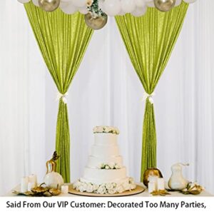 Lime Green Sequin Curtains 2 Panels 2FTx8FT Baby Shower Backdrop Glitter Backdrop Sequin Backdrop for Wedding