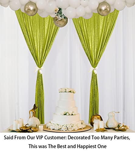 Lime Green Sequin Curtains 2 Panels 2FTx8FT Baby Shower Backdrop Glitter Backdrop Sequin Backdrop for Wedding