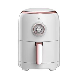 Aria Premium 2 Qt. Retro Style Ceramic Air Fryer, White/Rose Gold Trim