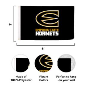 Desert Cactus Emporia State University Hornets ESU Flags Banners 100% Polyester Indoor Outdoor 3x5 (Style 1)