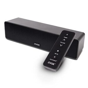 zvox accuvoice av100 compact tv soundbar speaker with 6 levels of voice boost, black