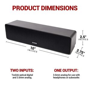 ZVOX AccuVoice AV100 Compact TV Soundbar Speaker with 6 Levels of Voice Boost, Black