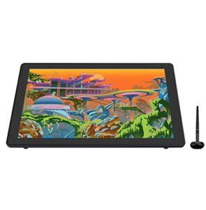 huion kamvas 22 plus qled drawing tablet with full-laminated screen usb-c connection 140% srgb tilt, 21.5 inch graphics art tablet for artist & designer, work with mac, windows, linux & android