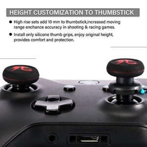 Playrealm FPS Thumbstick Extender & Printing Rubber Silicone Grip Cover 2 Sets for Xbox Series X/S & Xbox One Controller(Death of Kanji)