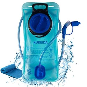 kureida hydration bladder 2 liter leak proof water reservoir,bpa free,wide opening,military water bladder combined with hydration backpacks for biking hiking running camping climbing.blue