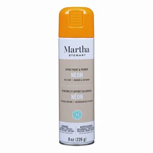 martha stewart paint & primer 8oz spray paint, 8 ounce (pack of 1), neon gloss orange soda 8 fl oz