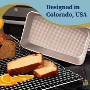 Ultra Cuisine Nonstick Bread Pan - 9.5x5 inch Loaf Pan, 1 lb - Easy Clean, Quality, Durable Bread Tin for Oven Baking Quick Bread, Meatloaf, Banana Bread, Cake - Easy Release, PFOA & PTFE Free Coating