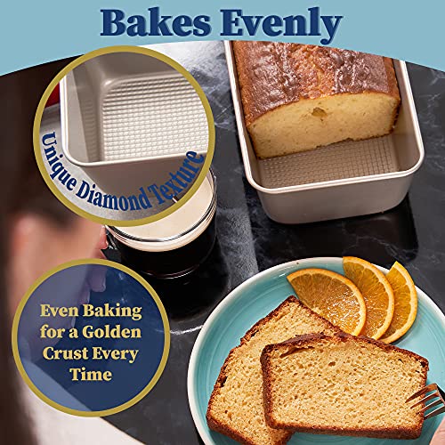 Ultra Cuisine Nonstick Bread Pan - 9.5x5 inch Loaf Pan, 1 lb - Easy Clean, Quality, Durable Bread Tin for Oven Baking Quick Bread, Meatloaf, Banana Bread, Cake - Easy Release, PFOA & PTFE Free Coating