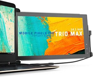 mobile pixels trio max portable monitor, 14'' full hd ips dual triple monitor for laptops, usb c/usb a portable screen,windows/mac/os/android/switch compatible (1x monitor only)