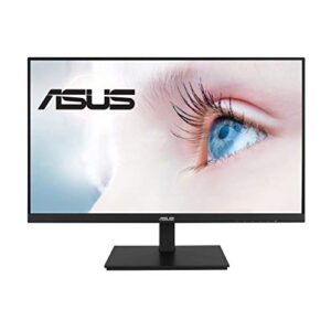 asus va27dqsb 27” monitor, 1080p full hd, 75hz, ips, adaptive-sync, eye care, hdmi displayport vga usb hub, frameless, ergonomic design, vesa wall mountable,black