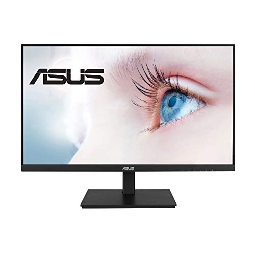 ASUS VA27DQSB 27” Monitor, 1080P Full HD, 75Hz, IPS, Adaptive-Sync, Eye Care, HDMI DisplayPort VGA USB Hub, Frameless, Ergonomic Design, VESA Wall Mountable,BLACK