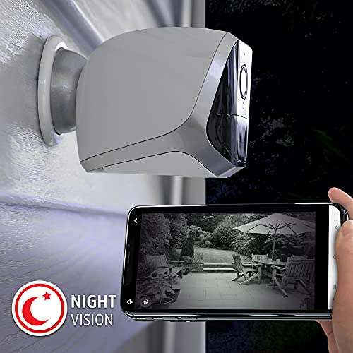 2pk Energizer Connect Wireless Rechargeable Battery-Powered Smart WiFi Security Camera, 1080p Video, Indoor/Outdoor Weatherproof, PIR Motion Detection, 2-Way Audio, Night Vision, Cloud Storage/SD Slot