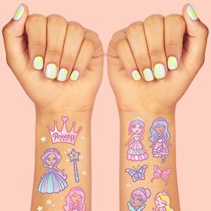 xo, Fetti Princess Temporary Tattoos for Kids - 40 Glitter styles | Unicorn Birthday Party Supplies, Butterfly Favors + Magical Decorations