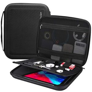 procase portfolio sleeve case organizer carry bag for ipad pro 12.9 6th 2022 / 5th 2021/ 4th 2020/ 3rd 2018, macbook 11" / surface pro x 8-1, business travel briefcase organizer bag -black