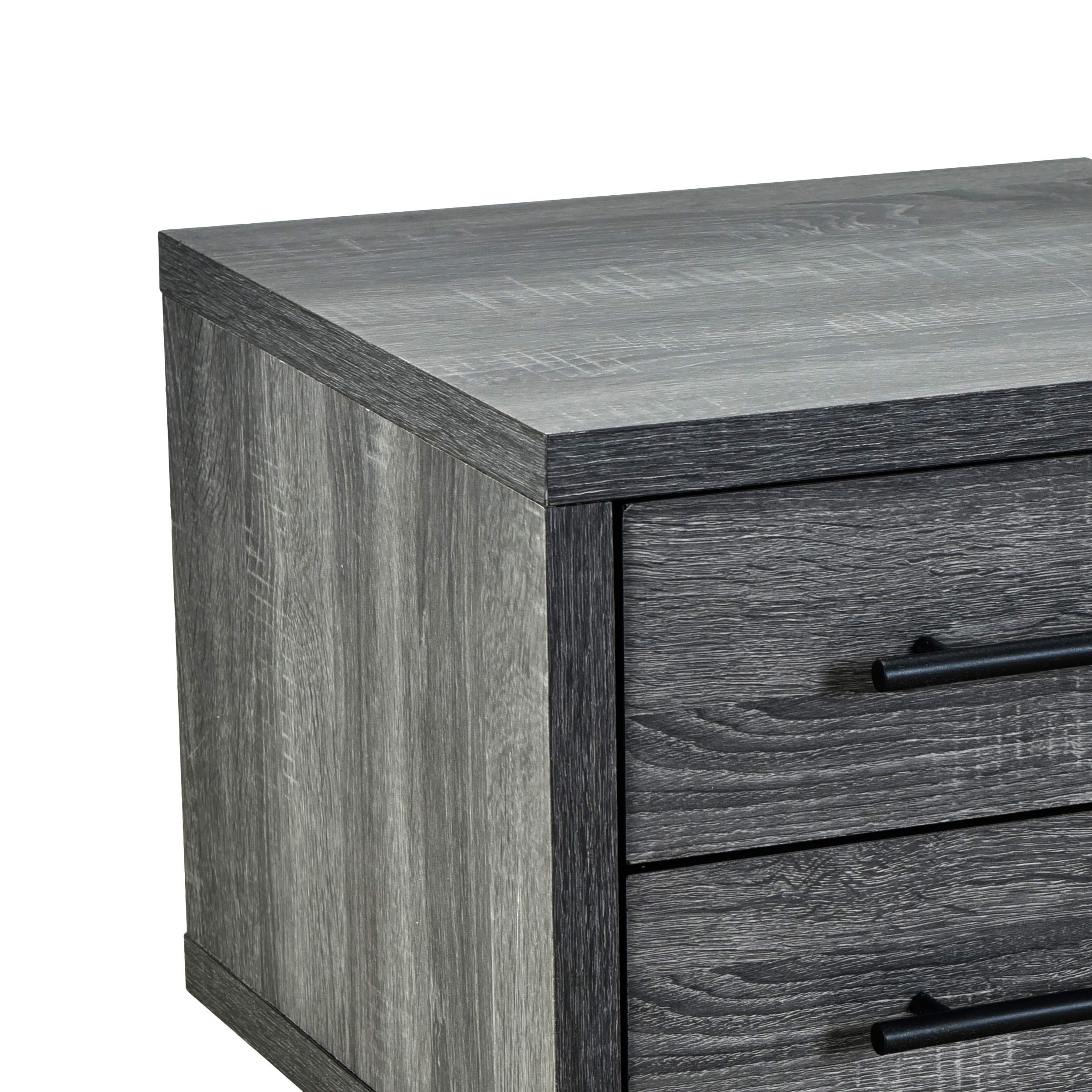 Christopher Knight Home Harrison Mid-Century Modern Nightstand, Sonoma Gray Oak + Black