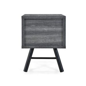 Christopher Knight Home Harrison Mid-Century Modern Nightstand, Sonoma Gray Oak + Black