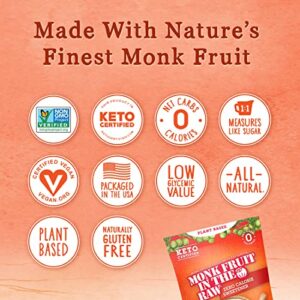 MONK FRUIT IN THE RAW, Natural Monk Fruit Sweetener w/ Erythritol, Sugar-Free Keto, Gluten Free, Zero Calorie, Low Carb, Vegan, Sugar Substitute, 16 oz. Baking Bag (Pack of 1)