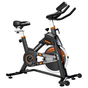 yosuda indoor cycling bike stationary - exercise bike for home gym with comfortable seat cushion, silent belt drive, ipad holder