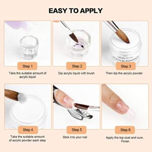 Morovan Clear Acrylic Powder 2oz Professional Acrylic Nail Powder System for Acrylic Nails Extension Odor-Free Bubble-free No Need Nail Lamp Long-Lasting (2 Ounce (Pack of 1))