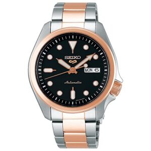 seiko 5 sports automatic 100m 2 tone rose gold watch srpe58k1