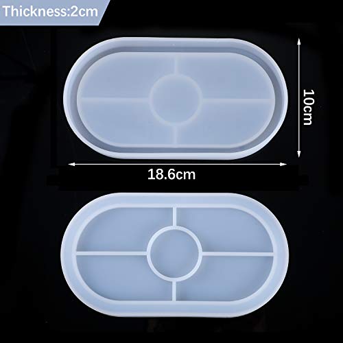 DIY Tray Resin Mould Craft Oval Creative Jewelry Making Mould Plate Dish Ashtray Mould for Resin Epoxy Mould Silicone Resin Casting Mould for Office Home Decoration Supplies Ideal Present (2 Pieces)