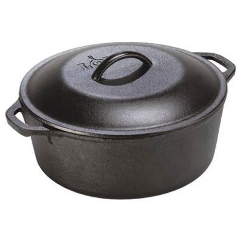 Lodge 5 Quart Cast Iron Dutch Oven. Pre-Seasoned Pot with Lid and Dual Loop Handle & Etekcity Food Scale, Digital Kitchen Weight Grams and Ounces for Baking and Cooking, Small, 304 Stainless Steel