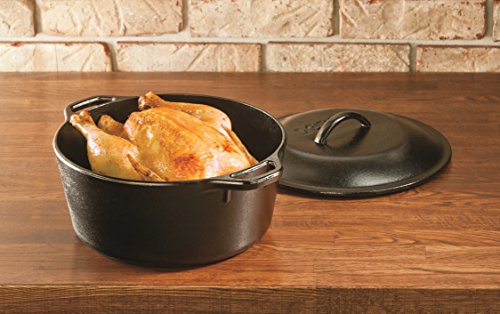 Lodge 5 Quart Cast Iron Dutch Oven. Pre-Seasoned Pot with Lid and Dual Loop Handle & Etekcity Food Scale, Digital Kitchen Weight Grams and Ounces for Baking and Cooking, Small, 304 Stainless Steel